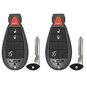 2 New Keyless Entry 5 Buttons Remote Start Car Key Fob Fobik M3N5WY783X, IYZ-C01C for Grand Cherokee & Commander