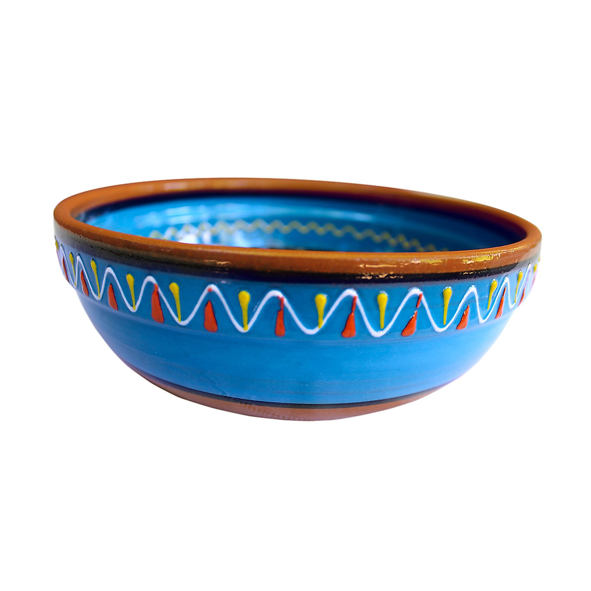 Cactus Canyon Ceramics Spanish Terracotta Deep Serving Dish, Blue