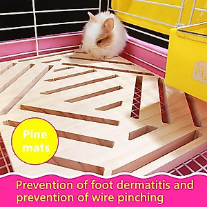 Hypeety Rabbit Wood Foot Pad Toy Small Animals Bunny Chinchilla Guinea Pig Rabbit Totoro Scratch Cage Supplies Safe Non-Toxic Pine Wood Board Chew Toy Mat Bed