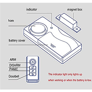 HENDUN Wireless Door Alarms When Opened with Remote, Door Security Sensor, Pool Alarm for Kids Safety, Sliding (2 Pack)