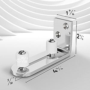 EaseLife Sliding Barn Door Bottom Floor Guide,Ball Bearings Adjustable Stay Roller,Wall Mount System,Flush Flat Bottom Design
