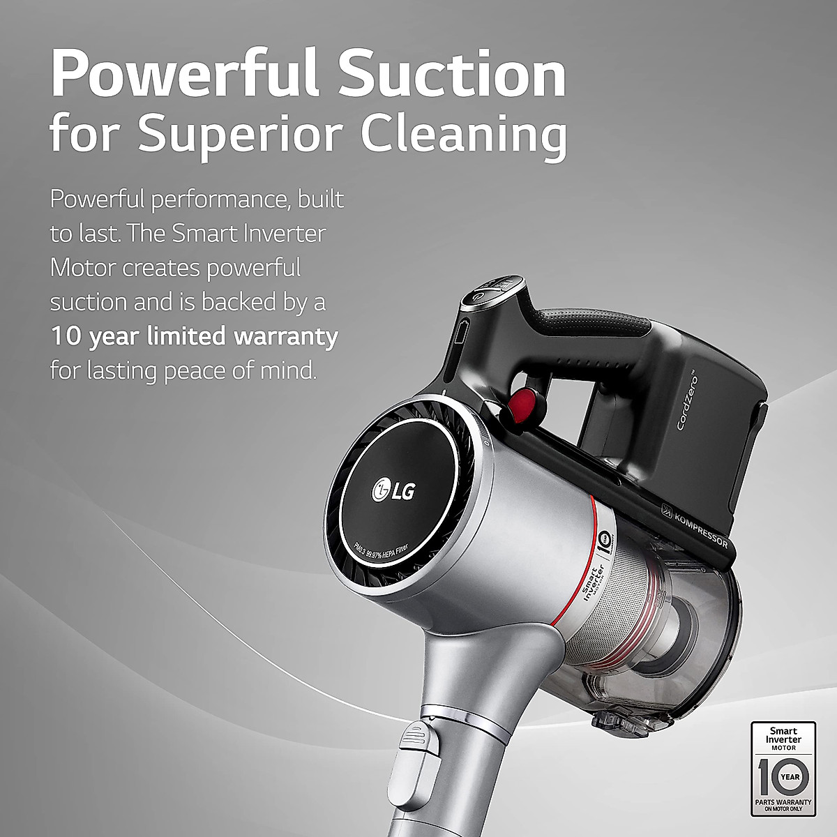 LG CordZero A925 – Cordless Stick Vacuum Cleaner, 120 Minute Runtime w/Extra Rechargeable Battery, Dual Floor Max 2024 Update, Lightweight, Cleans Carpet, Hardwood, Pet Hair, Portable Charging Stand