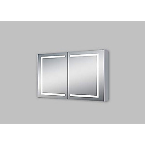 LEDMyplace 48 X 28 Inch LED Lighting Medicine Cabinet Double Sided Mirror On/Off Switch ETL RoHS Listed 90+ CRI Surface Mount LED Mirror Medicine Cabinet with Lights Benign Style