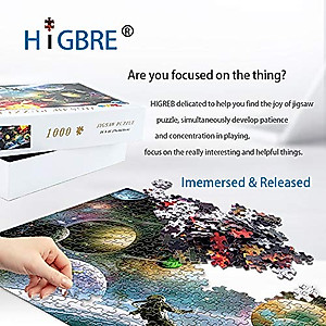 Jigsaw Puzzles 1000 Pieces for Teens and Adults - Challenging Puzzle Game Astronaut Travelling Around Galaxy Space 29x20 Inch