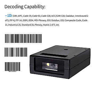 Embedded Bar Code Scanner Support Scan with Code Built in High Performance Chip USB Connection for Supermarket Retail Bookstore Warehouse