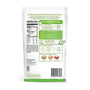 Happy Baby Organic Creamies Freeze-Dried Veggie & Fruit Snacks with Coconut Milk Apple Spinach Pea & Kiwi, 1 Ounce Bag Dairy Free Baby or Toddler Snacks, Organic Non-GMO Gluten Free Kosher