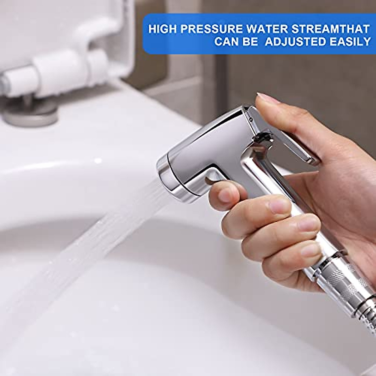 Boonny Bidet Sprayer for Toilet, Handheld Toilet Bidet Sprayer, Hand Held Bidet Sprayer for Toilet, Bathroom, Cloth Diaper, Toilet Jet Spray Set (3sets, Bidet Nozzles with Hose and Holder)