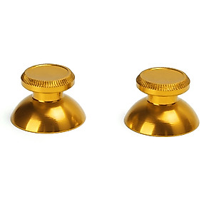 Metal Aluminium Alloy Buttons Set for PS4 Controller, ABXY Bullet Buttons + Thumbsticks Analog Thumb Grip + Chrome D pad for PS4, Joystick Replacement for PS4 Gamepad (Golden)