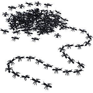 Jovitec 300 Pieces Fake Ants Prank Plastic Black Ant Bugs Joke Toys Realistic Insects for Halloween Party Favors Decoration Props