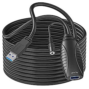 Alxum USB 3.0 Extension Cable 25FT, Active USB Extension Cable Male to Female with Signal Booster, Long USB Repeater/Extender Cord 7.5 Meters for Printer, Webcam, Mouse, with 5V2A Power Adapter