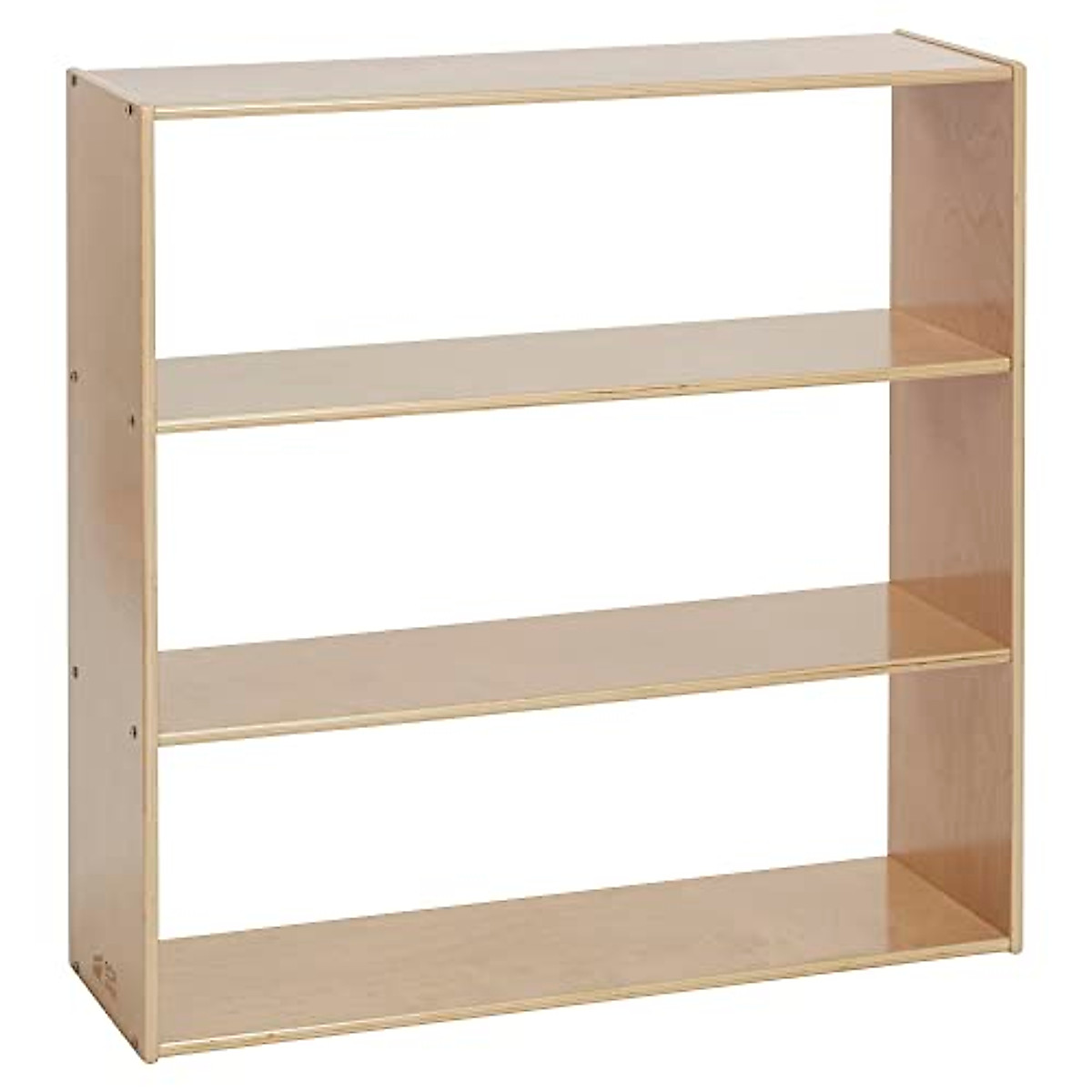 ECR4Kids Streamline 3-Shelf Storage Cabinet, 36in High, Double-Sided Display, Natural