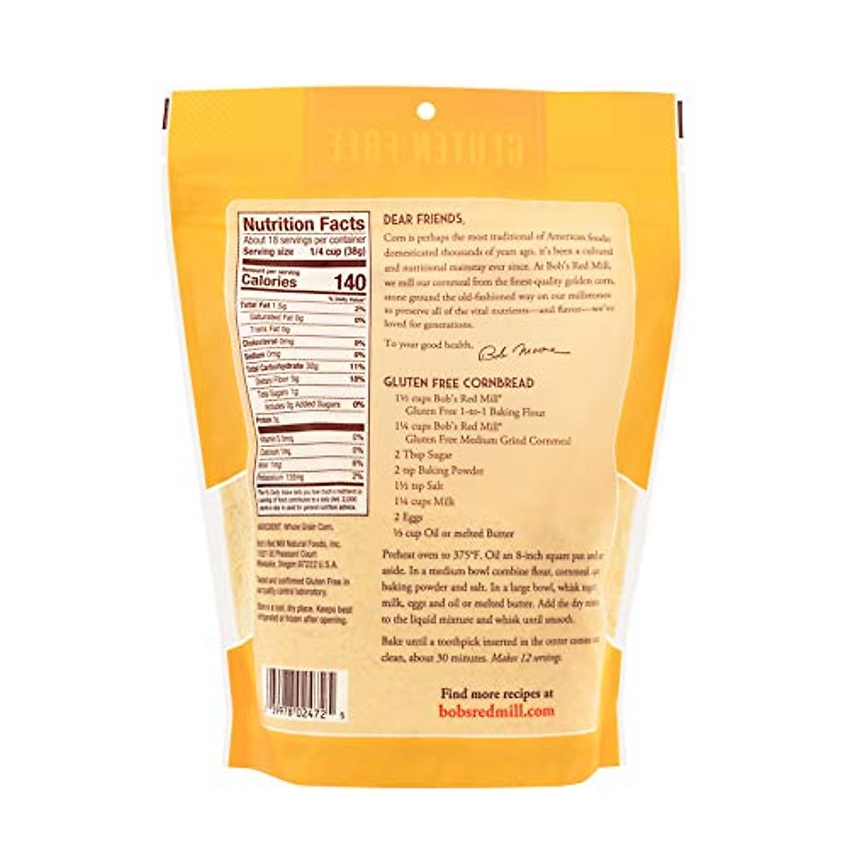 Bob's Red Mill Gluten Free Cornmeal, 24-ounce (Pack of 4)