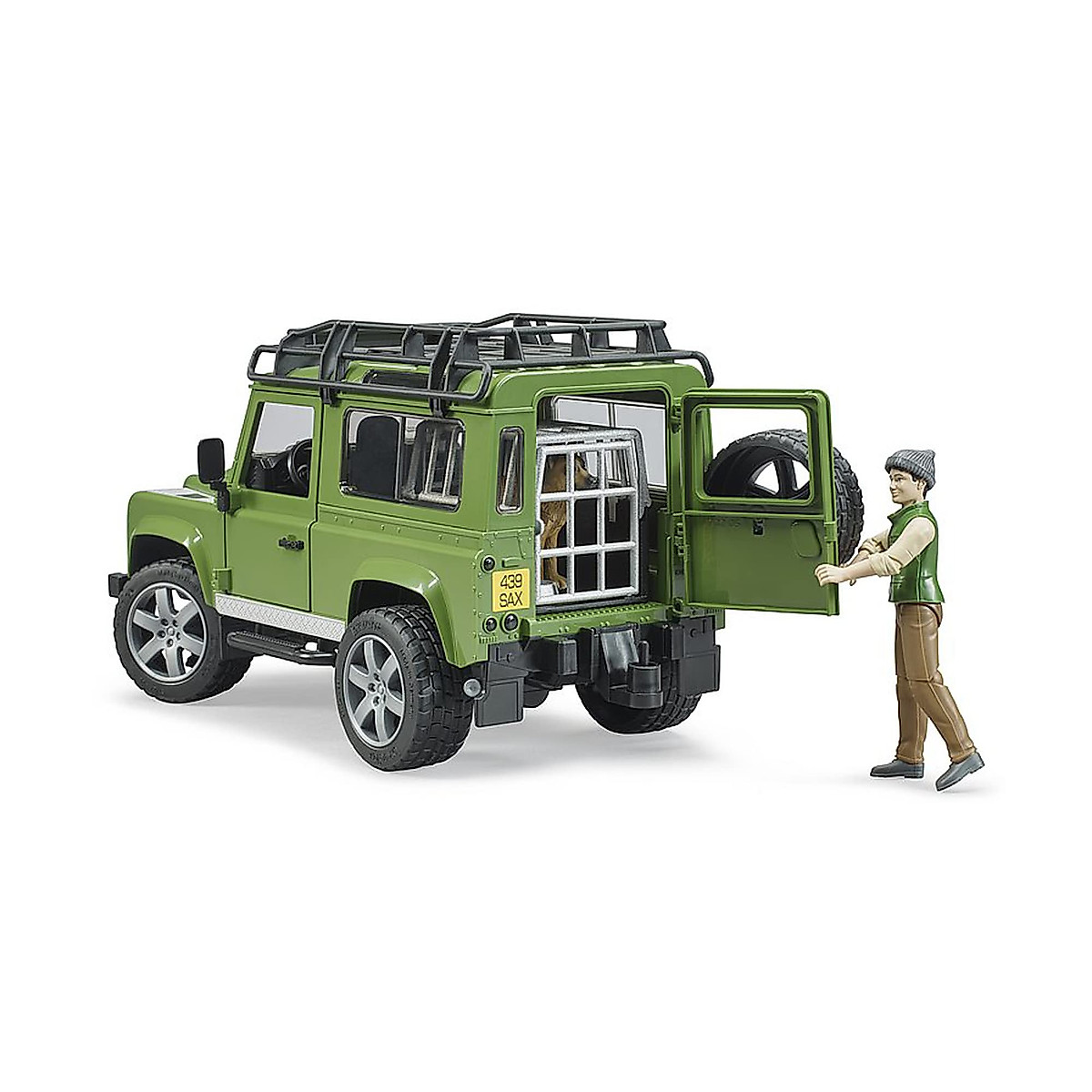 Bruder 02587 Land Rover Defender w/Forester and Dog