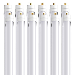 Barrina 8ft LED Bulbs, T8 T10 T12 LED Tube Lights, Single Pin FA8 96" LED Replacement for Fluorescent Fixture, 44W(100W Equivalent) 4500LM 6500K Super Birght, Ballast Bypass, Frosted Cover, 12 Packs