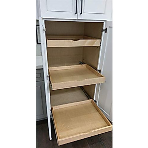 26'' Width Drawer Roll Wood Tray Drawer Box Kitchen Organizer Cabinet Slide Out Shelve, Pull-Out Shelf, Pantry Organization & Storage w/ Sliders-- DIY Project (Fits RTA Face Frame B30 and Pantry30)