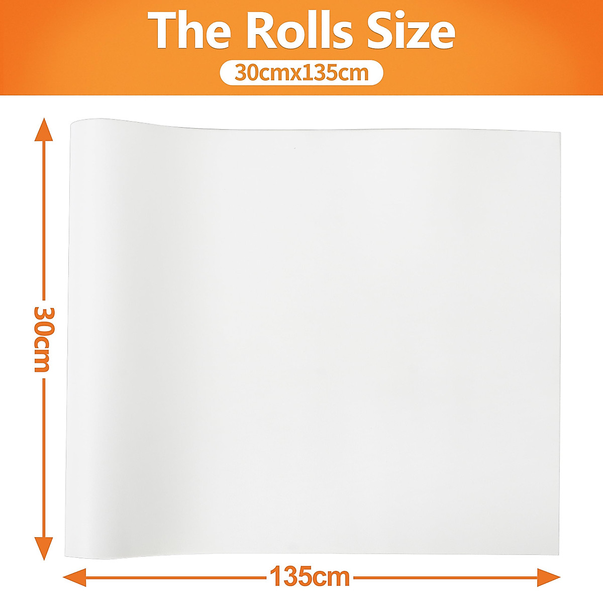 Funcolor White Faux Leather Roll: 12x52 Inch Solid Smooth Synthetic Leatherette Sheet Bundle