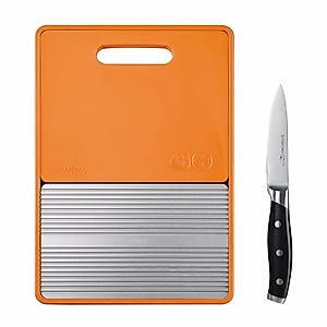 linoroso Paring Knife 3.5 inch Small Kitchen Knife with Dishwasher Safe Plastic Cutting Boards for Kitchen, Sharp Forged German Carbon Stainless Steel Fruit Knife with Defrosting Tray Set of 3