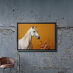 Majestic Black Stallion Galloping In The Clouds, Black Horse On Salt Flats, Canvas Print, Black Horse Print, Black Horse Wall Art