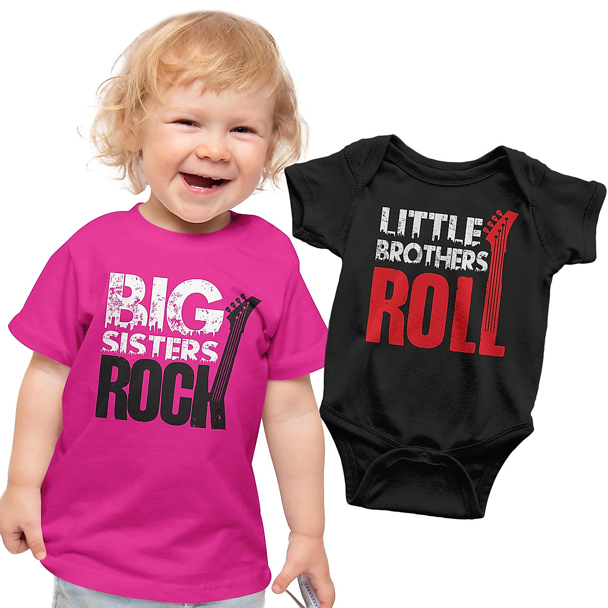 Nursery Decals and More, Big Sister Shirt 2020, Little Brother Newborn Outfit, Big Sisters Rock/Little Brothers Roll, Big Sibling 2T / Lil Sibling (3-6M) 3M