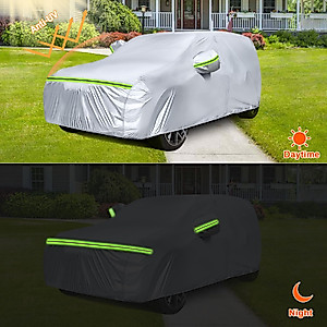 Waterproof Car Covers Replace for 2008-2024 Lexus RX350 RX450H, 6 Layers All Weather Custom-fit Car Cover with Zipper Door & Windproof Bands for Snow Rain Dust Hail Protection (RX)