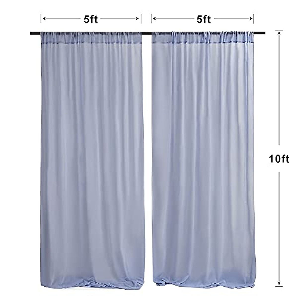 Eternal Beauty Dusty Blue Chiffon Curtain for Events