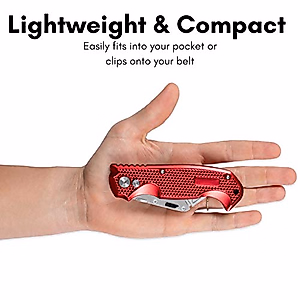 BirdRock Home Premium Utility Knife - Retractable Razor Knife Set - 3 Extra Blade Refills - Box Cutter Locking Razor Knife (Premium Utility Knife - Red)