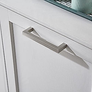 OLD CAPTAIN Double Tilt Out Trash Cabinet, Wooden Kitchen Garbage Can Free Standing Holder (White)