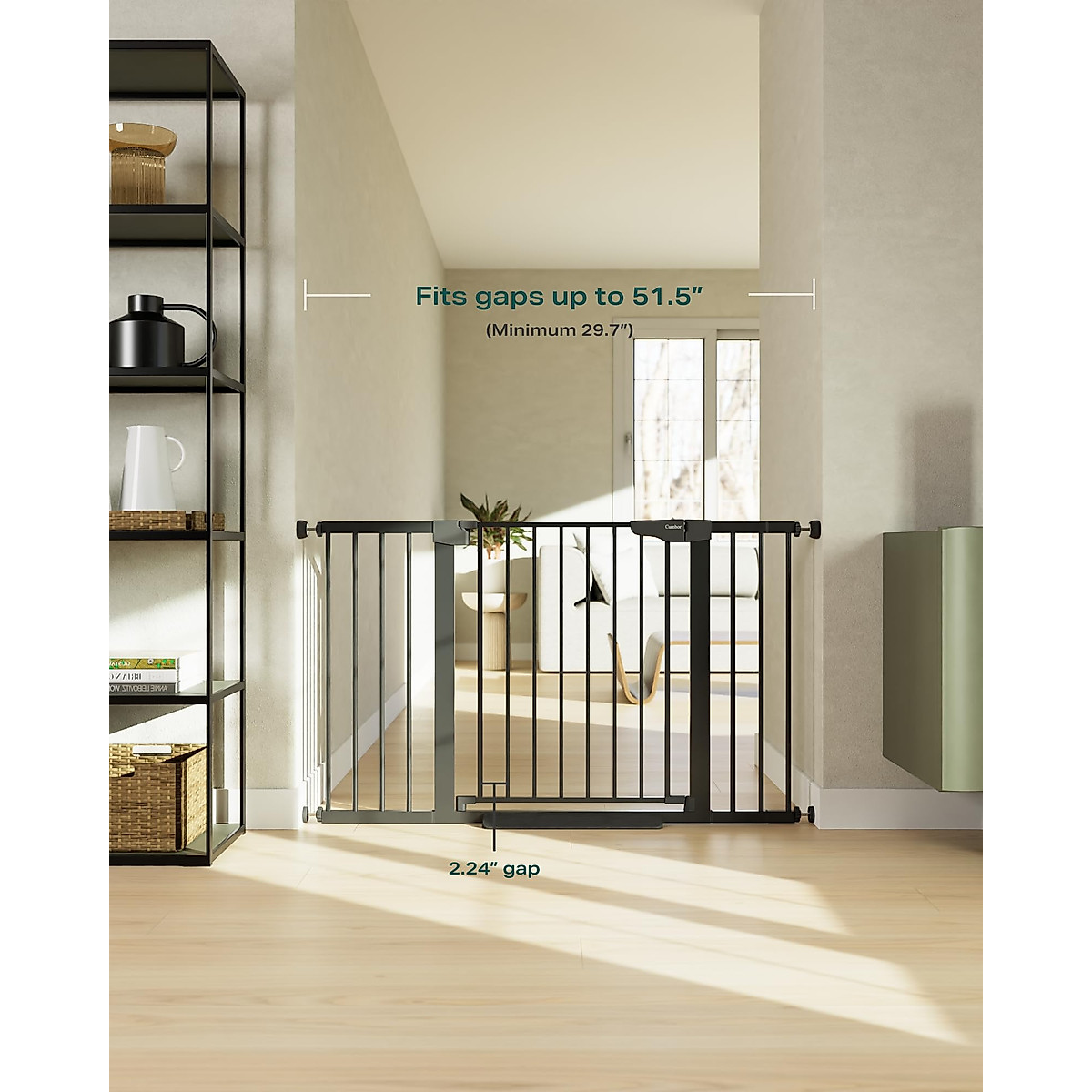 Cumbor 36" Extra Tall, 29.7"- 46" Width Baby Gate for Dogs and Kids & Cumbor 30.5" Tall 29.5"-51.6" Width Dog Baby Gate for House, Stairs, Doorways