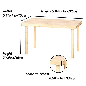SINFUN Hamster Wooden Play Stand Platform Small Animals Stand Platform Natural Wood Table Pet House Hideouts Hut Waterproof Surface Pet Cage Accessories for Birds Gerbil Chinchilla Squirrel Guinea Pig