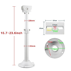 compcctv CCTV Security Camera Mount Bracket, Telescopic Adjustable Universal Camera Wall Mounting Bracket for CCTV Security Camera, I Type