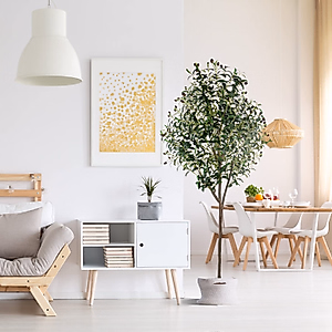 HaiSpring Artificial Olive Tree 6ft (71'') Fake Silk Perfect and Realistic Tall Artificial Plants, Suitable for Modern Living Rooms House Office Outdoor Garden & Housewarming Party Decor, 1080 Leaves