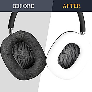SOULWIT Silicone Ear Pads Cover Protector for AirPods Max Headphones Cushions, Sweatproof, Easily Washable, Rugged Durability - White