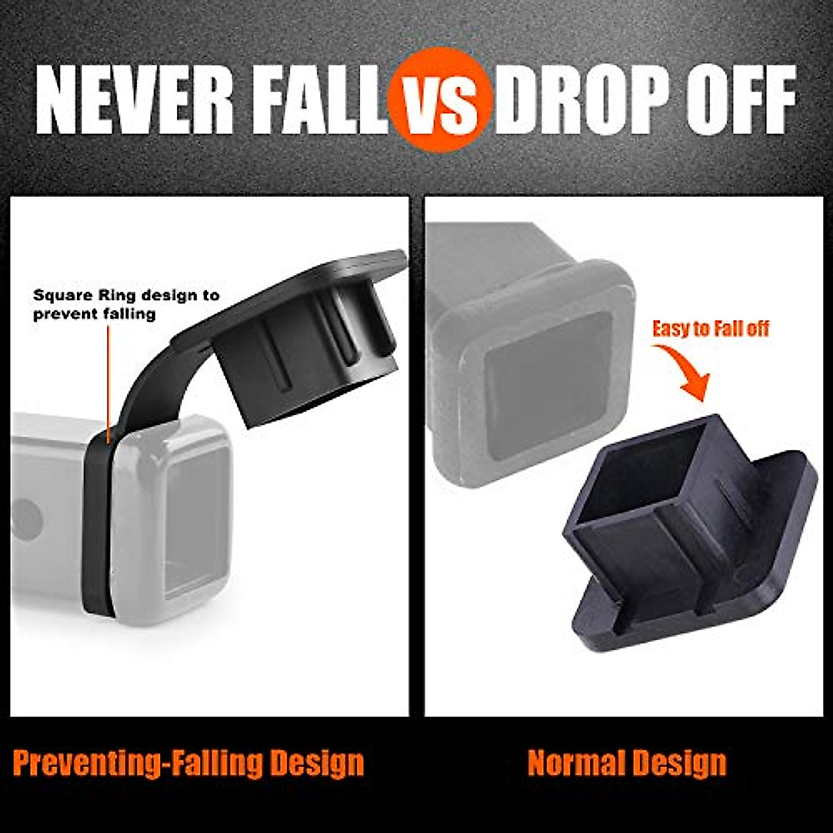 CZC AUTO 2 Inch Trailer Hitch Cover Plug Cap Insert, Receiver Tube Cover 2 Inch Black Receiver Hitch Cover for Toyota Mercedes Mopar Audi F150 Ford GMC Truck Chevy Jeep Lexus 4runner Porsche