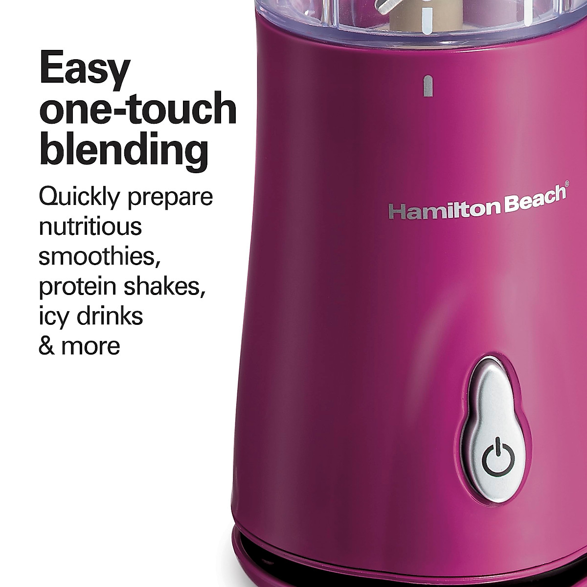 Hamilton Beach Shakes and Smoothies with BPA-Free Personal Blender, 14 oz, Raspberry