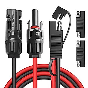 Goupchn Solar Panel Connectors to SAE Adapter Cable 10AWG Solar to SAE PV Extension Wire with 2PCS SAE to SAE Polarity Reverse Adapters for RV, Caravan, Solar Panels, Battery Charger Kit
