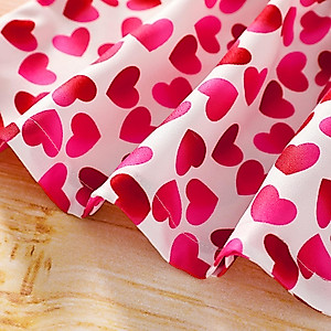 Toddler Girls Valentine's Day Dress Baby Ruffled Stripe Love Heart Print Princess Sundress One-Piece Clothes (Red, 18-24M)