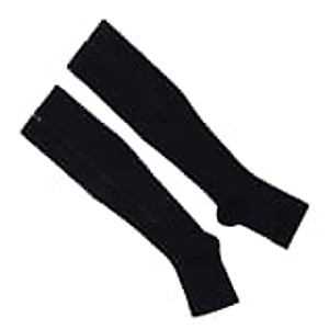 C2 techwear 2 Pairs Open Toe Zippered Compression Socks |Boost Circulation |Comfortable for Everyday Wear and Travel