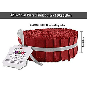 Soimoi 40Pcs Solid Red Cotton Precut Fabrics for Quilting Craft Strips 1.5 Inches Jelly Roll