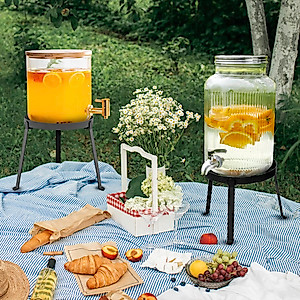 Water Dispenser Stand For Countertop - Metal Drink Dispenser Stand Compatible with Round Water Glass, Easily fold up/carry and storage (Drink Dispenser Stand Only) (Set of 2)