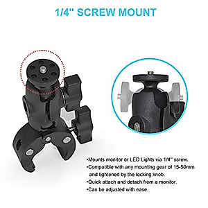 MEKNIC Super Camera Mount Clamp Double Ball Head Adapter with 1/4"-20 Thread for Canon Nikon DSLR Camera Gopro Mount Akaso LED Lights Ronin-M Ronin MX Freefly MOVI etc