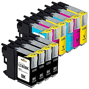 HouseOfToners Compatible Ink Cartridge Replacement for Brother LC65 LC65BK LC65C LC65M LC65Y for MFC-5890CN MFC-6890CN MFC-6890CN (4B/2C/2M/2Y, 10PK)