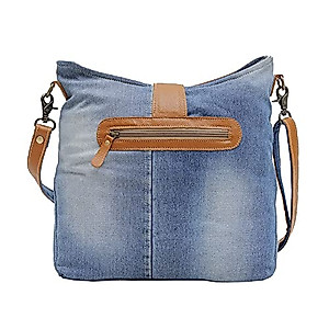 Western Leather Shoulder Bag for Women - Upcycled Canvas Crossbody Bag Janesa