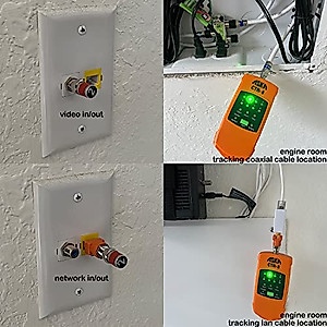 ASKA COM 8-Way Coaxial Cable Mapper Locator Toner Tracer, Circuit Tester, Coax Wire Continuity Tracer, Coax Explorer for Locating RG6 RG59 Coax Cable LAN Cable, Include Battery & 3 RJ-45 Adapters
