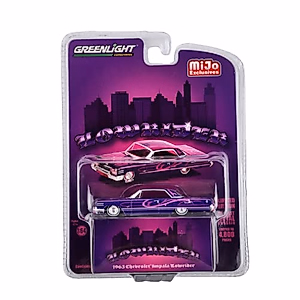Greenlight 51464 1963 Chevy Impala Lowrider MiJo with Box 1:64 Scale Diecast Purple