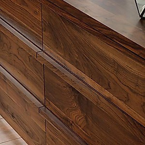 Sauder Harvey Park Dresser, L: 60.71" x W: 17.48" x H: 31.06", Grand Walnut Finish
