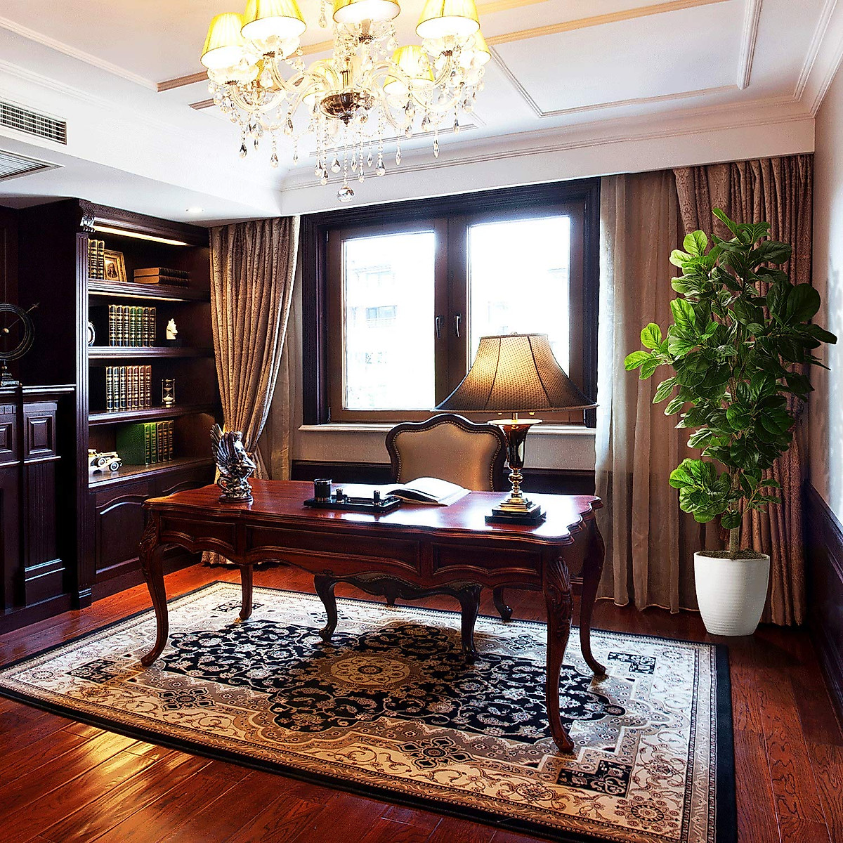 OXLLXO 6ft Artificial Fiddle Leaf Fig Tree (72in) with Plastic Nursery Pot Faux Tree, Ficus Lyrata Fake Plant for Office House Farmhouse Living Room Home Decor (Indoor/Outdoor)