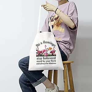 MBMSO Flamingo Gifts Flamingo Tote Bag Flamingo Lover Gifts Pink Flamingo Shopping Bags Be a Flamingo Inspirational Gifts (Be a flamingo TB)