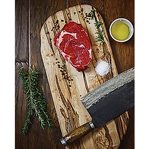 Large Long Ambrosia Maple Wood Cutting Board with Handle, Charcuterie Buffet Serving Board, Wedding Catering Tray