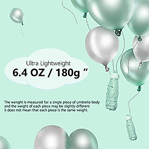 ALFROTEY Mini Folding Travel Umbrella for Rain with Anti-UV Protection Lightweight Small Compact Umbrella for Backpack and Purse Ideal Travel Umbrella for Women and Girls (Light Green, S)