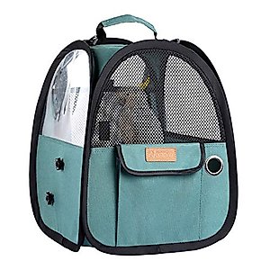 Akinerri Birds Travel Carrier, Small Bird Travel Bag, Transparent Breathable Travel Cage Bird Parrot Carrier, Include Perch and Bottom Tray